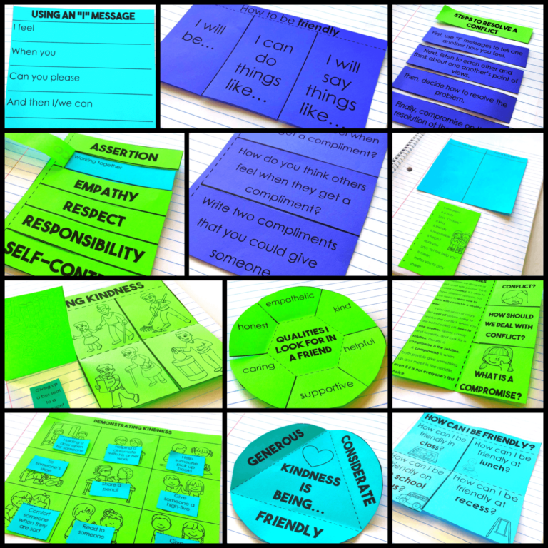 Friendship Skills and Kindness Interactive Notebook Activities ...