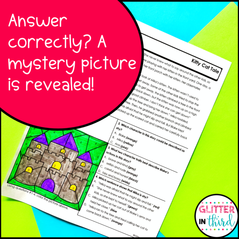 2nd Grade Reading Comprehension Passages and Questions Color By Number ...