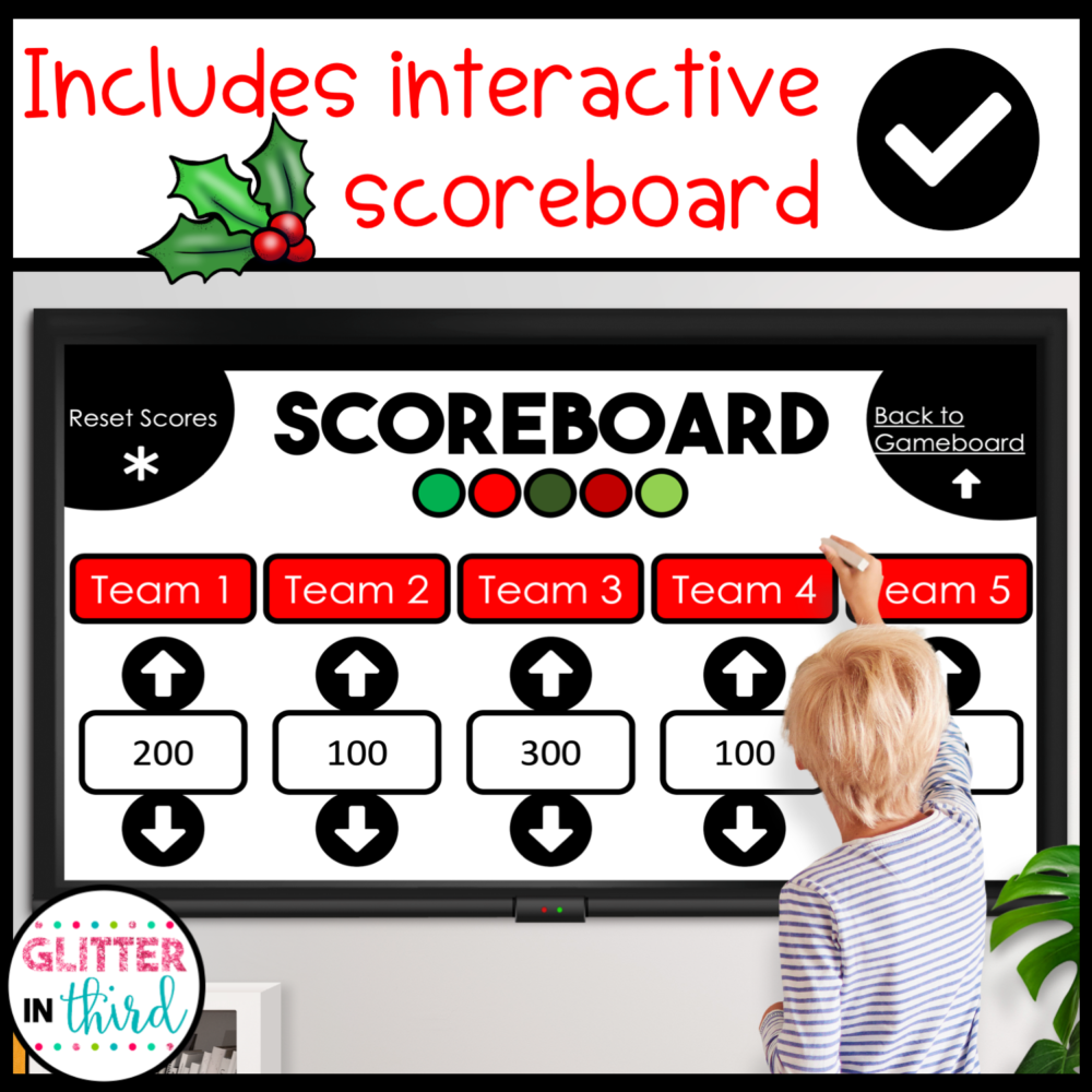 Christmas Trivia Jeopardy Party Game for Classroom & Family - Glitter ...