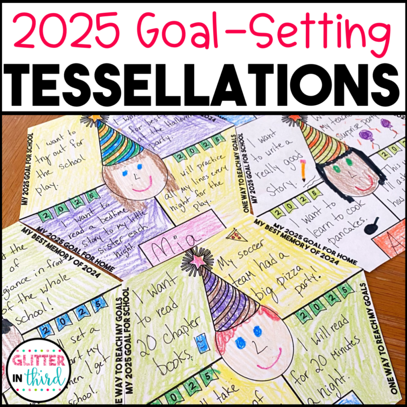 New Year 2025 Goal Setting Tessellation Craft Activity & Lesson Plan ...