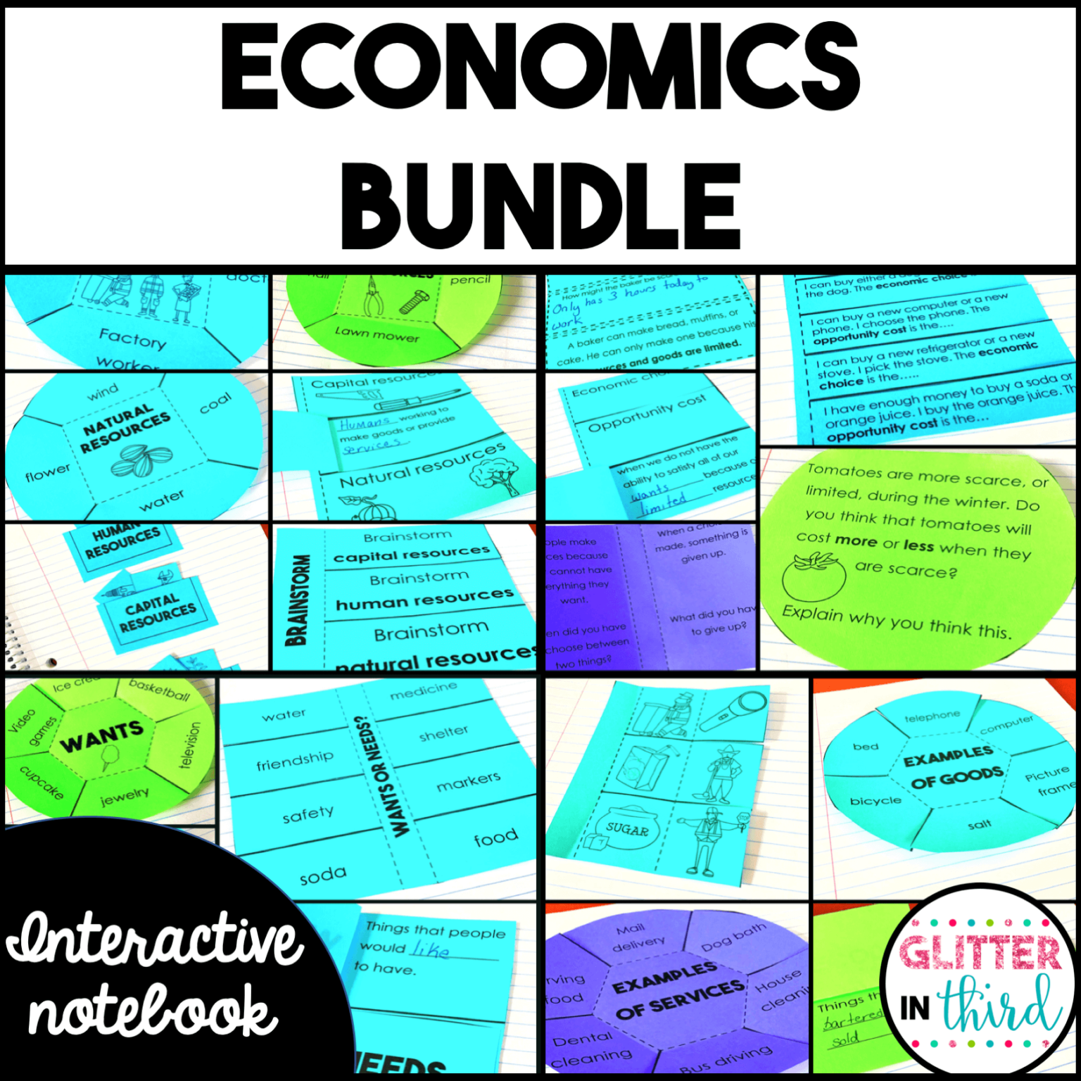 Goods and Services Activities & Sort for Interactive Notebook - Glitter ...