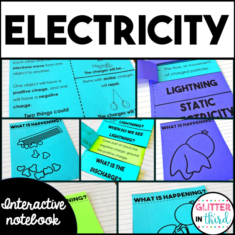 Electricity Activities for Interactive Notebook BUNDLE - Glitter in Third