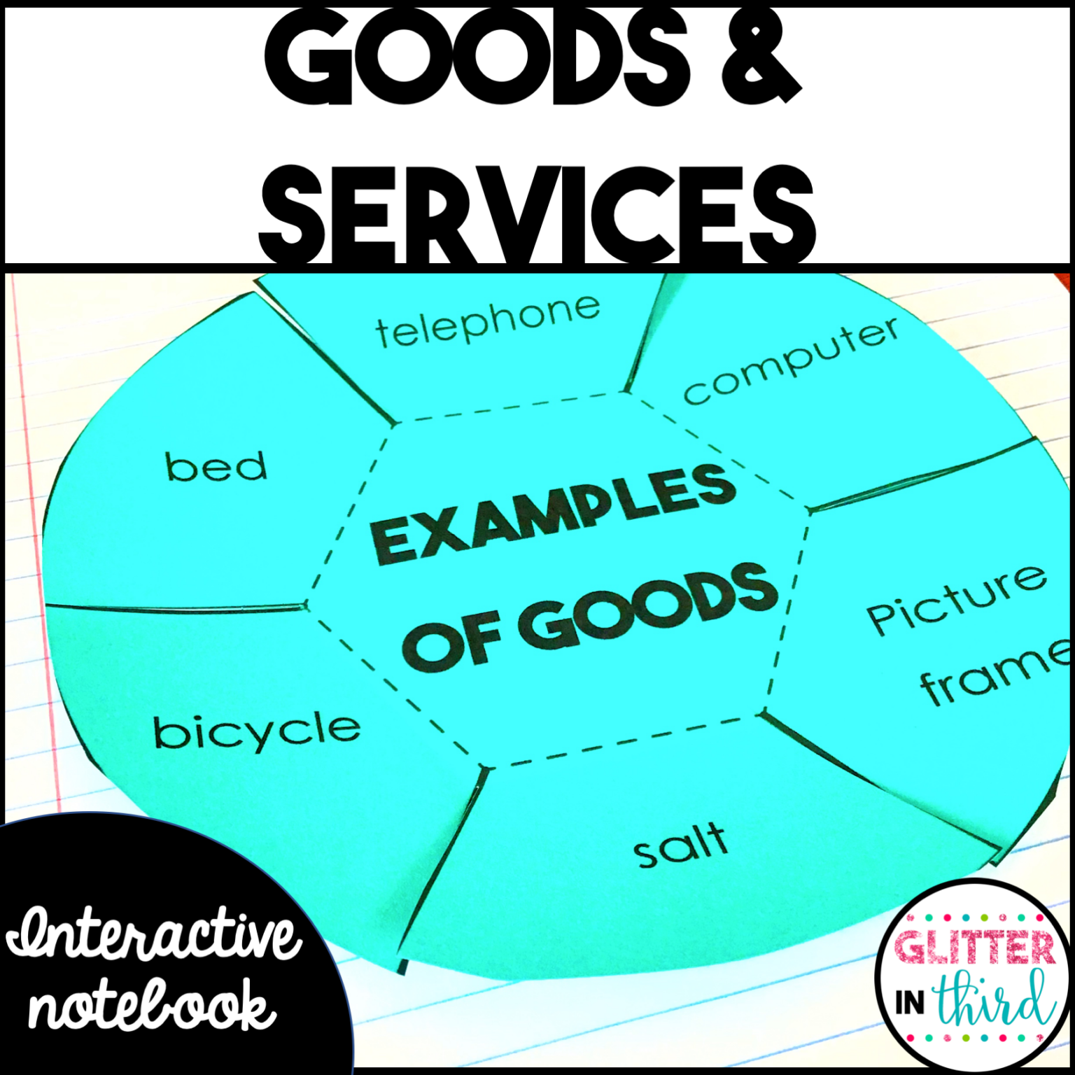 Goods and Services Activities & Sort for Interactive Notebook - Glitter ...