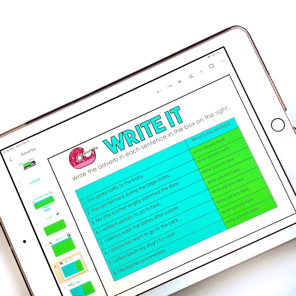 Adverbs Activities for Google Classroom Digital Resources - Glitter in ...