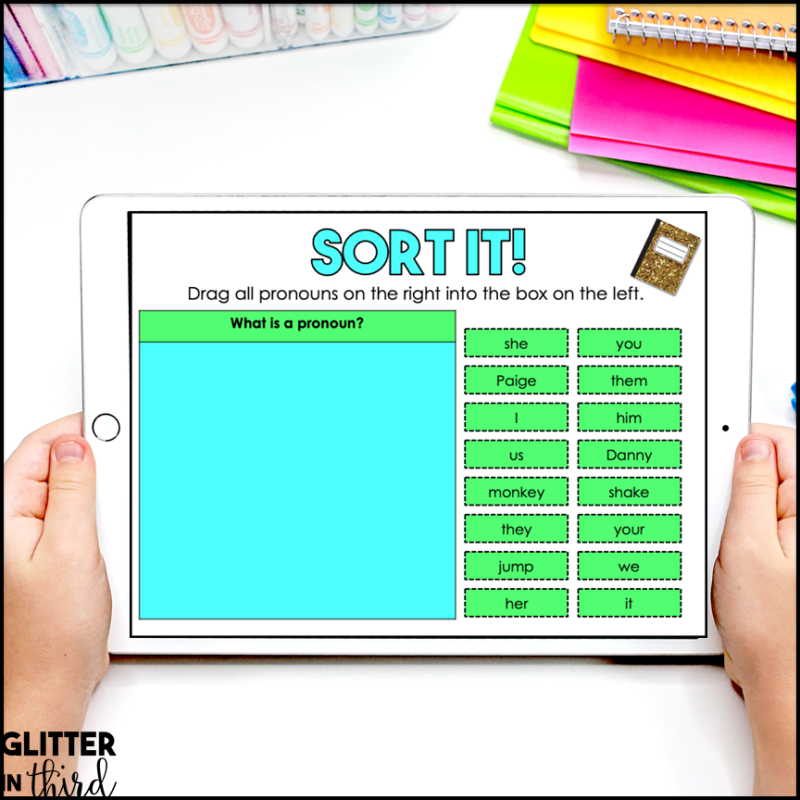 Pronouns Activities for Google Classroom Digital Resources - Glitter in ...