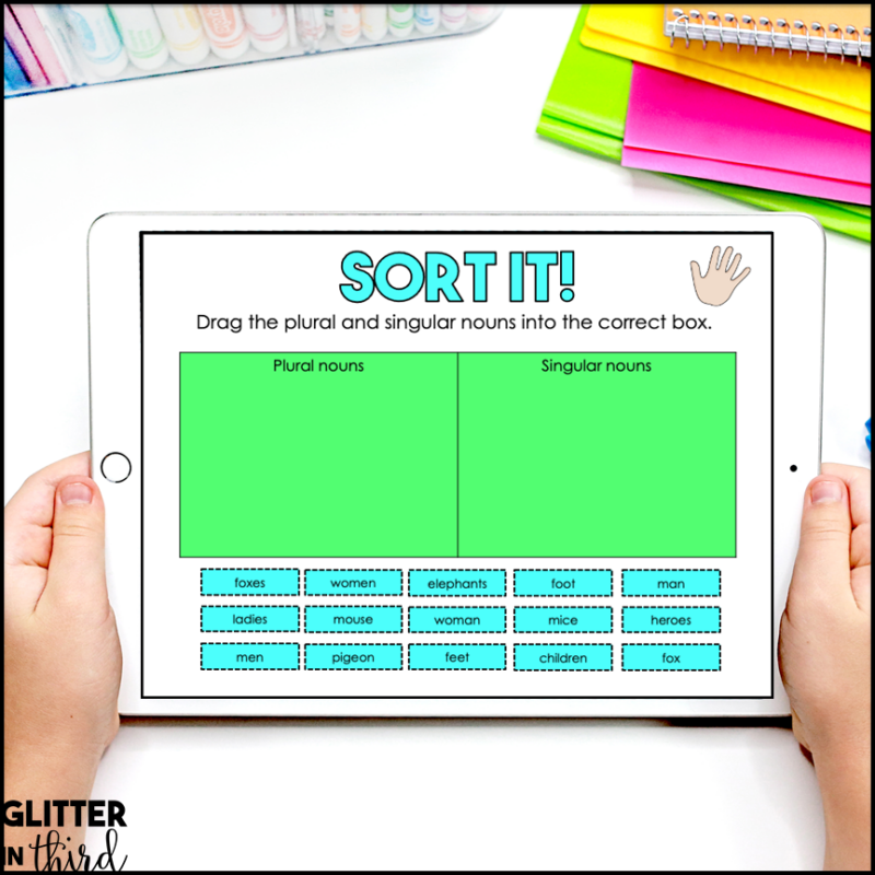 Singular and Plural Nouns Activities for Google Classroom Digital ...