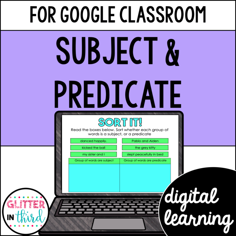 Subject and Predicate Activities for Google Classroom Digital Resources ...
