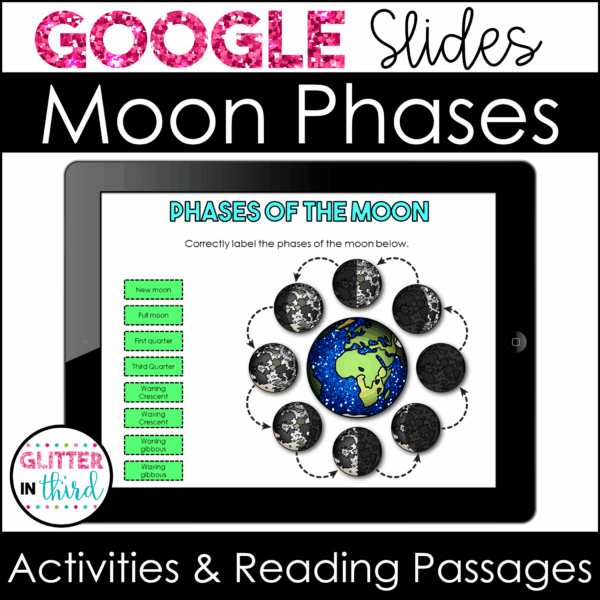 4th Grade Moon Phases Activities & Reading Passages for Google ...