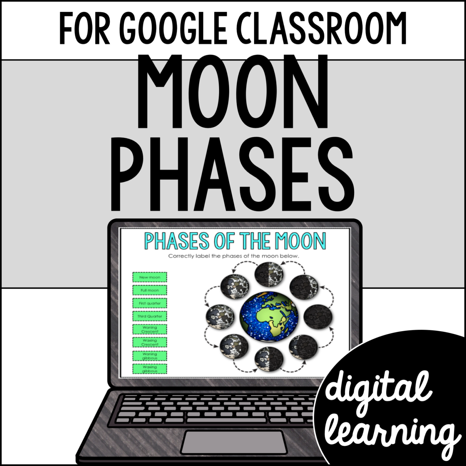 4th Grade Moon Phases Activities & Reading Passages for Google ...