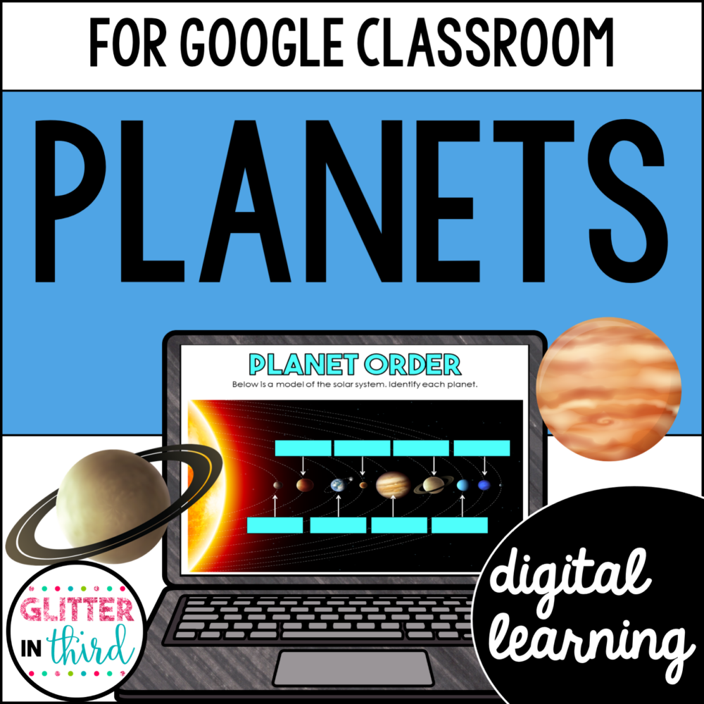 Solar System and Planets Activities & Reading Passages for Google Classroom - Glitter in Third