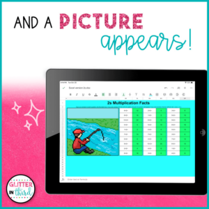 Multiplication Fact Practice Pixel Art - Glitter in Third