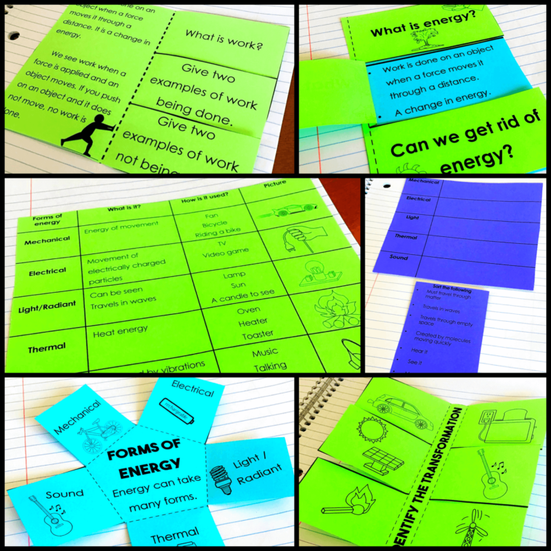 Forms of Energy Activities Interactive Notebook 5th Grade Science SOL ...