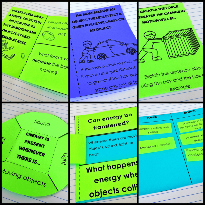 Energy and Motion Activities Interactive Notebook - Glitter in Third