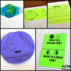 Ocean Tides Activities Interactive Notebook - Glitter in Third