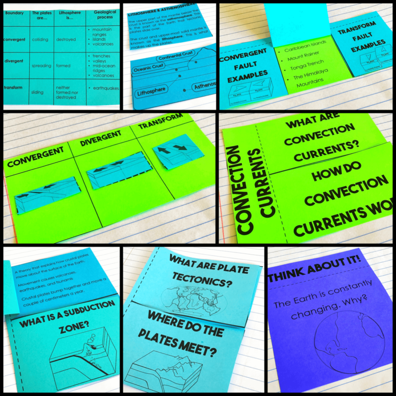 Plate Tectonics Activities Interactive Notebook 5th Grade Science SOL ...