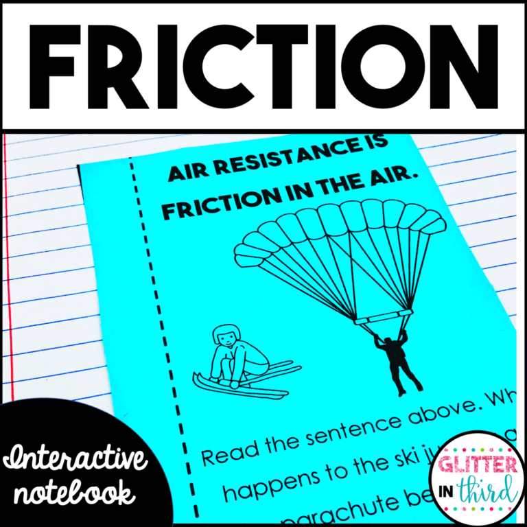 Friction Activities Interactive Notebook - Glitter in Third