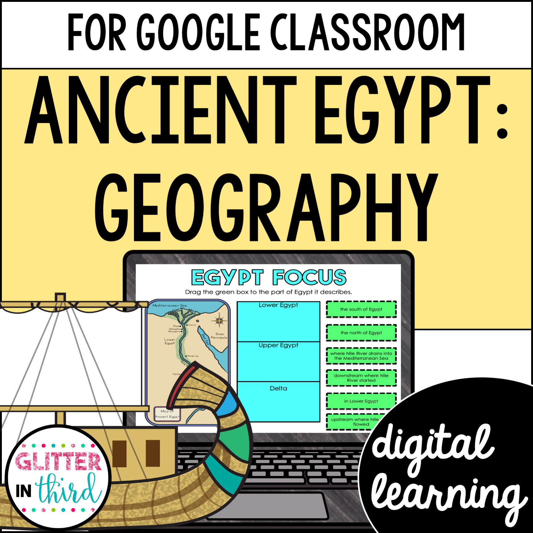 Ancient Egypt Geography Activities for Google Classroom Digital ...