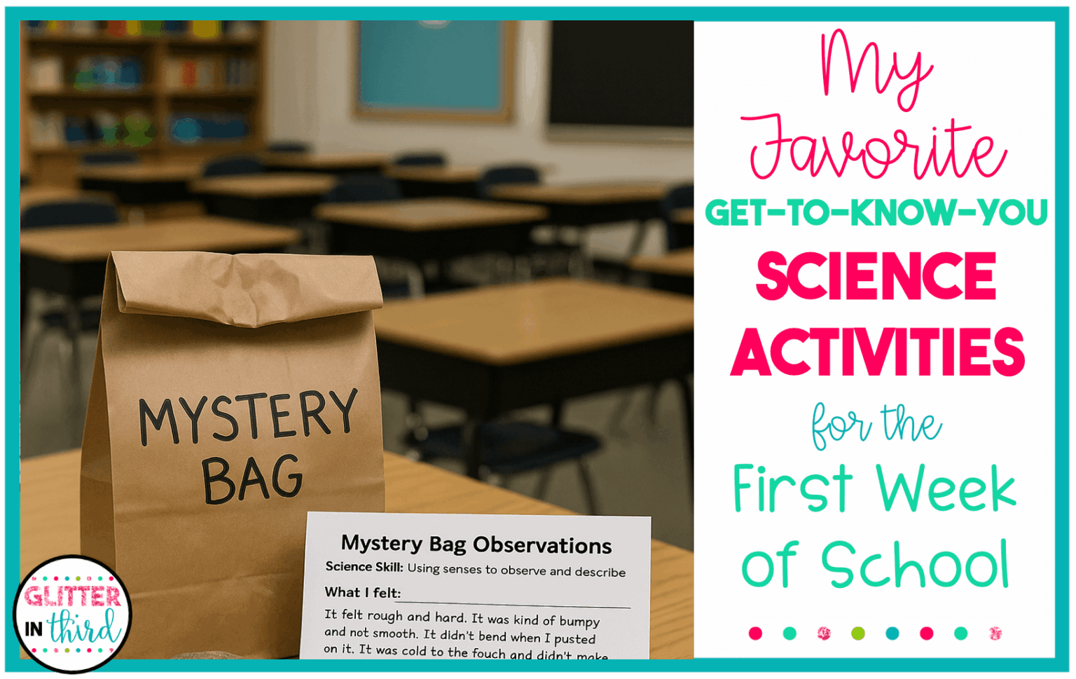 My Favorite Get-to-Know-You Science Activities for Back to School - Glitter in Third